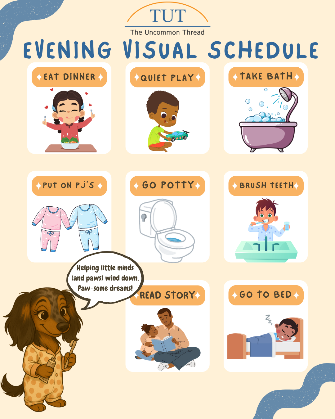Evening Visual Schedule - The Uncommon Thread