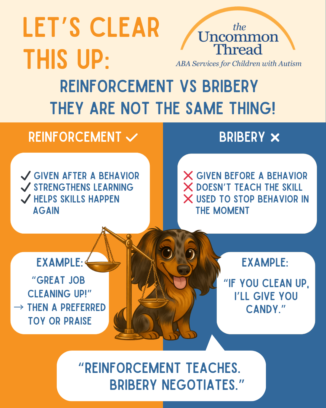 Reinforcement VS Bribery - The Uncommon Thread